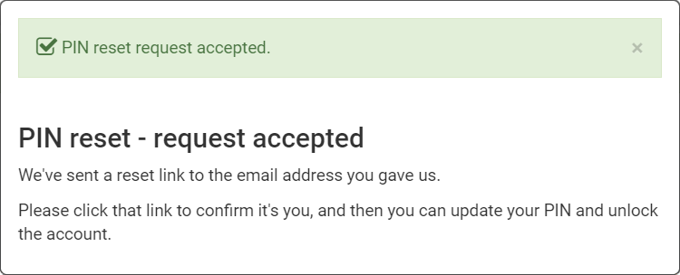 How to send PIN reset email